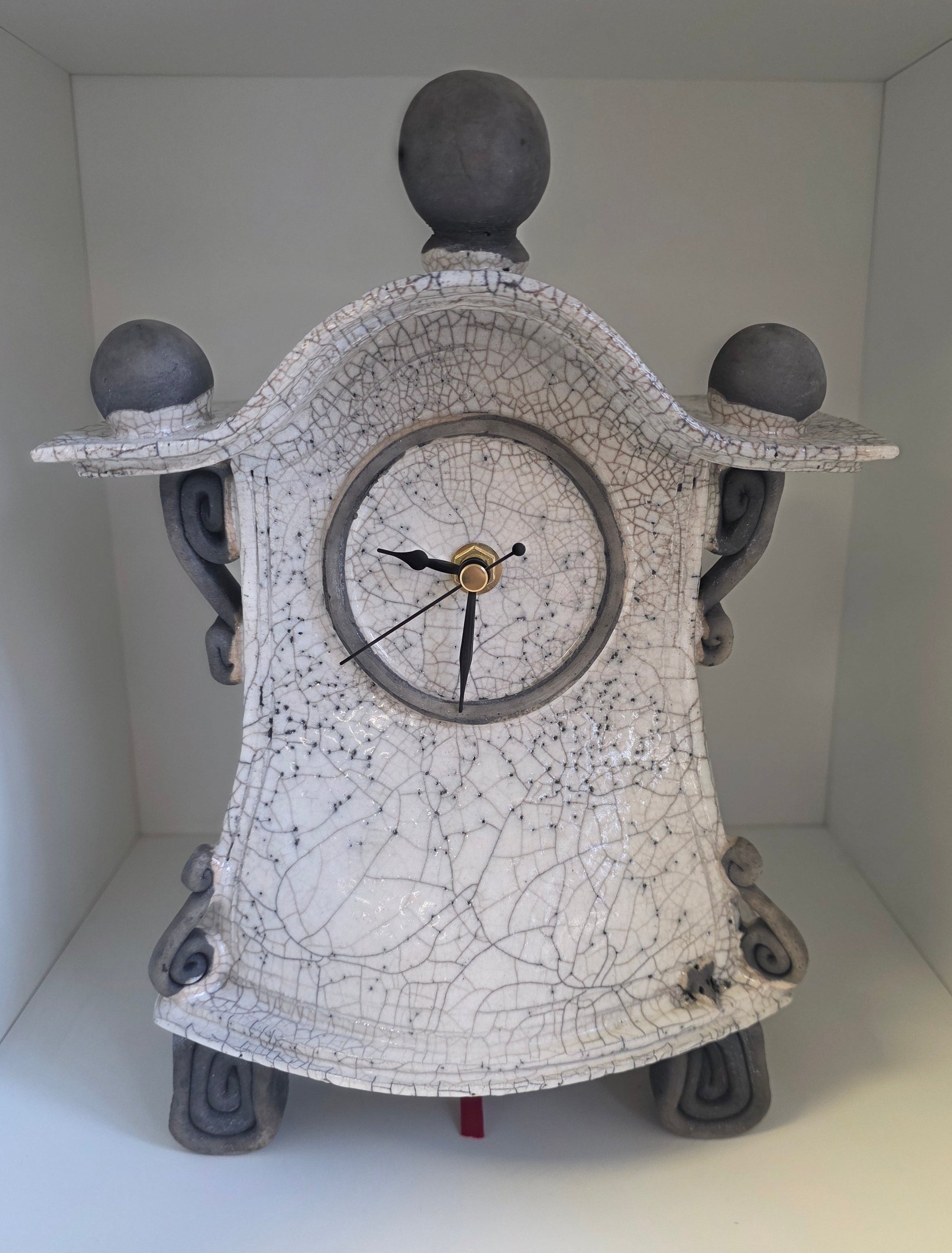 Stonesplitter - Medium White Raku Clock – Primrose Gallery and Framing